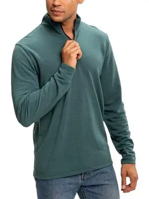 THREADS 4 THOUGHT Threads 4 Thought Kace Quarter Zip Pullover Heather Sea Dragon