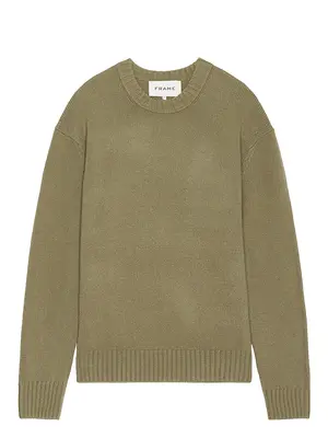 FRAME Cashmere Crewneck Sweater Khaki Green