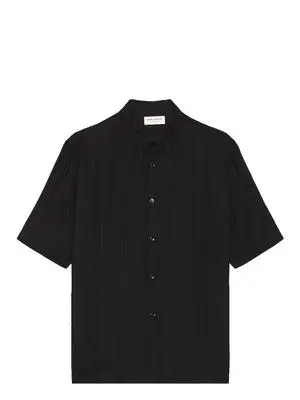 Saint Laurent Short Sleeve Shirt In Black - Noir