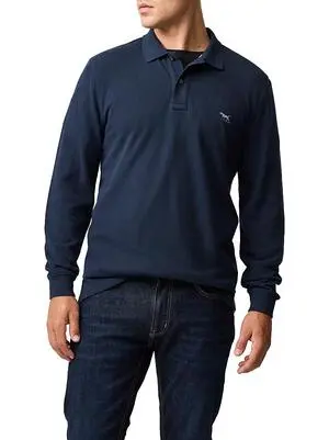 Rodd & Gunn Long Sleeve Sports Fit Gunn Polo Eclipse