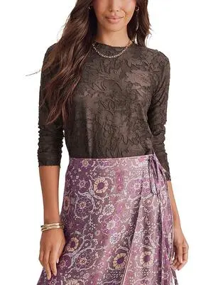 Splendid Cecelia Floral Long Sleeve Tee - Java