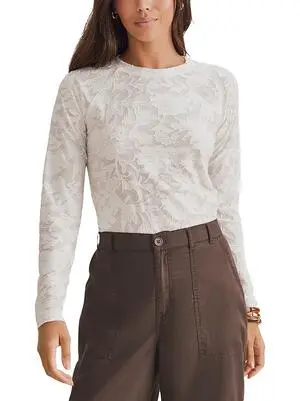 Splendid Cecelia Floral Long Sleeve Tee - Shell