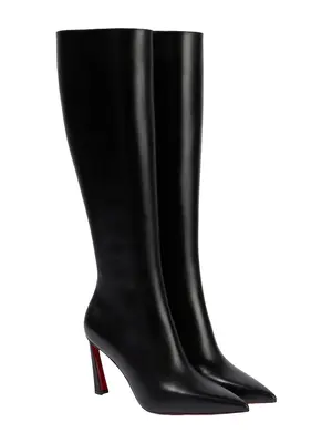 CHRISTIAN LOUBOUTIN Condora Botta 85 Leather Knee-high Boots - Black