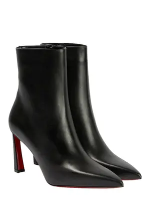 CHRISTIAN LOUBOUTIN Condora 85 Leather Ankle Boots - Black