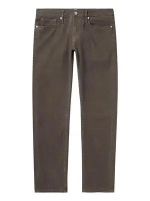 FRAME L'homme Slim-fit Lyocell-blend Trousers - Brown