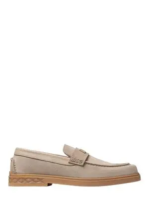 JIMMY CHOO Josh Reverse Suede Drivers - Stone