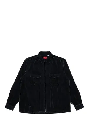 Supreme 2-tone Corduroy Zip Up Shirt - Black