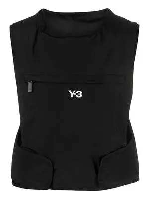 Y3 Logo-embroidered Vest Bag - Black