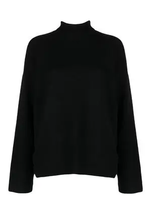 Le Kasha Roll-neck Ribbed Cashmere Jumper - Black