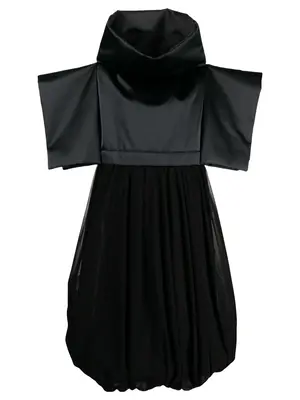 Comme Des Garçons Wide-sleeved Puffball Midi Dress - Black