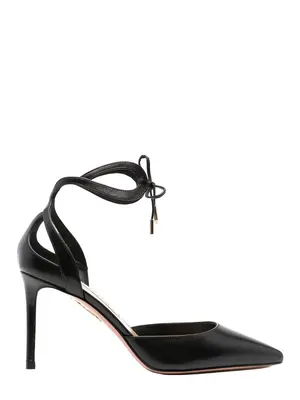 AQUAZZURA 105mm Tessa Leather Pumps - Black
