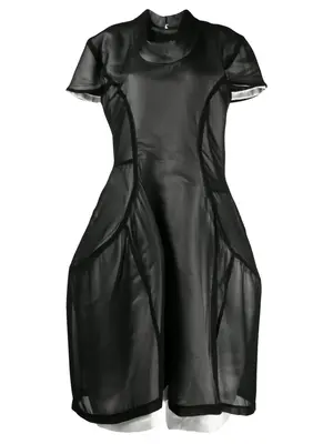 Comme Des Garçons Asymmetric Panelled Midi Dress - Black