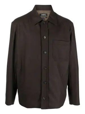 A.p.c. Button-up Wool-blend Jacket - Brown