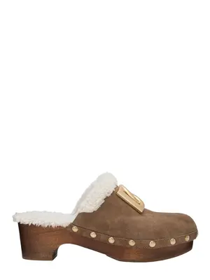 Dolce & Gabbana Logo-plaque Clogs - Brown