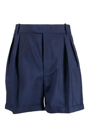 Bally Pleated Twill Tailored Shorts - Blue