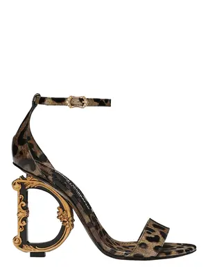 Dolce & Gabbana 105mm Baroque Dg-heel Sandals - Brown