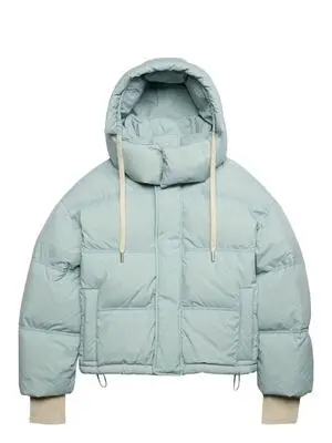 Ami Logo-appliqué Puffer Jacket - Blue