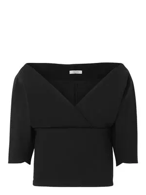 FERRAGAMO Layered Wool-blend Blouse - Black