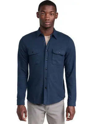 Faherty Brand Legend Sweater Shirt - Brighton Navy Twill