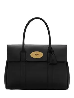Mulberry Bayswater Shoulder Bag - Black & Brass Small Classic Grain
