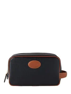 Mulberry Heritage Wash Case - Black & Cognac Printed Bioveg Scotchgrain & Flat Calf