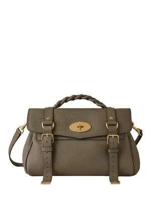 Mulberry Mulberry Alexa Satchel Linen Green Heavy Grain