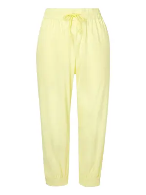 Paradised Cropped Cotton-poplin Track Pants - Yellow