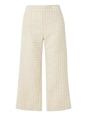 Lisa Marie Fernandez Cropped Checked Pants - Yellow