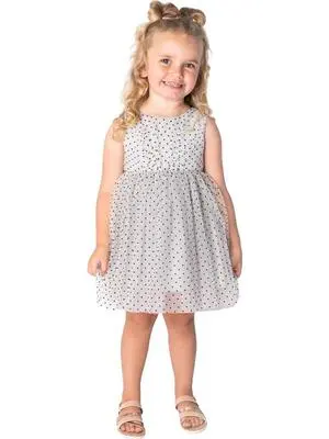 POPATU Polka Dot Tulle Fit & Flare Dress - White/black