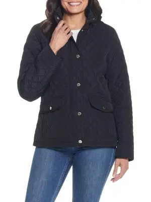 Gallery Quilted Stand Collar Jacket - Black