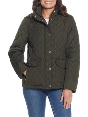 Gallery Gallery Quilted Stand Collar Jacket Deep Olive