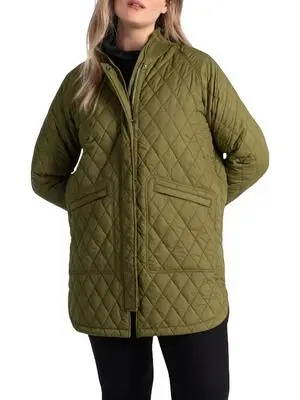 LOLE Lole Quilted Water Repellent Nylon Bomber Jacket Tarragon