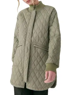 LOLE Lole Quilted Water Repellent Nylon Bomber Jacket Willow