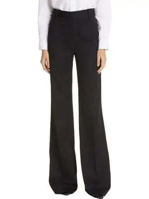 NILI LOTAN Christophe Wide Leg Virgin Wool Pants - Black