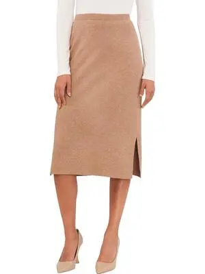 Vince Camuto Jersey Pencil Skirt - Dark Latte Heather