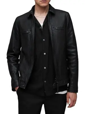 ALLSAINTS Luck Slim-fit Leather Jacket - Black