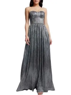 Dress The Population Dress The Population Audrina Gown Silver