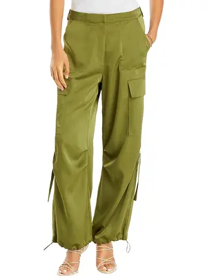 Aqua Aqua Drawstring Hem Cargo Pants - Exclusive Olive