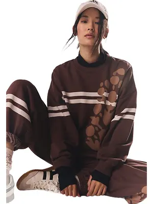 Free People All Star Buti Logo Pullover Cocoa Combo