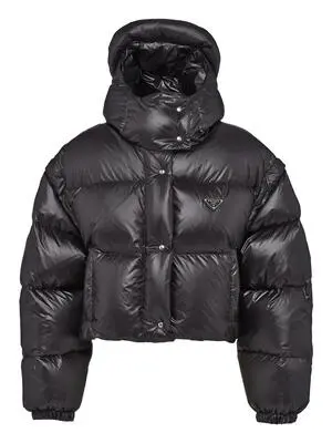 PRADA Re-Nylon Convertible Cropped Down Jacket