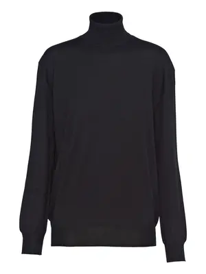 Prada Prada Cashmere And Wool Turtleneck Sweater Black