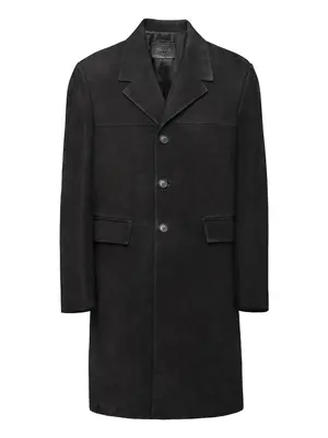 Prada Suede Coat - Black