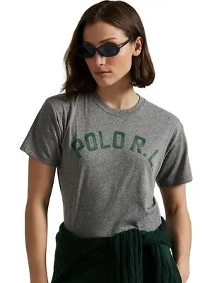 Ralph Lauren Logo Jersey Crewneck T-shirt - Heather Grey/green