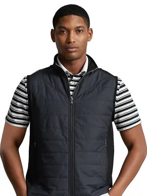 Ralph Lauren Hybrid Full-Zip Vest Polo Black