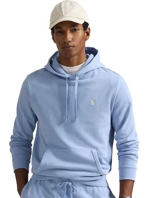 Ralph Lauren Loopback Fleece Hoodie Chambray Blue