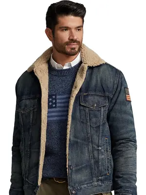 Ralph Lauren Fleece-lined Denim Trucker Jacket - Earlton