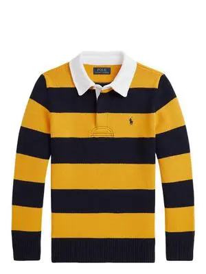 Ralph Lauren Striped Cotton Rugby Sweater - Gold Bugle