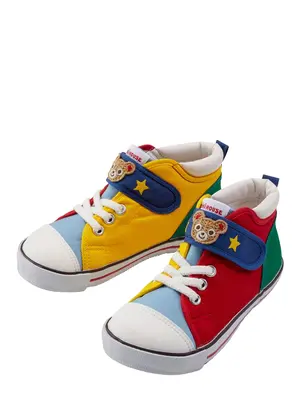 MIKI HOUSE Embroidered Bear Sneakers Multi