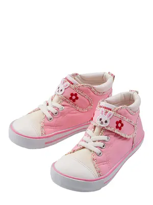 MIKI HOUSE Embroidered Bunny Sneakers - Pink