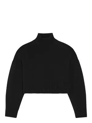 Theory Cropped Cashmere Pullover Sweater - Blk